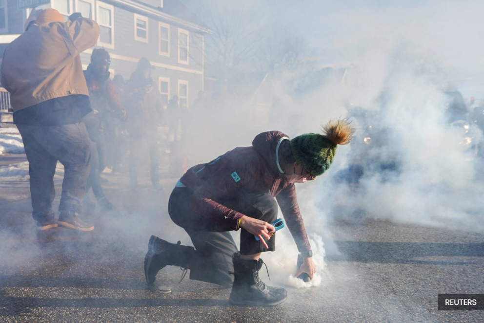 Mugshots, binder clip and Hells Angels feature in Trump's one-year ...